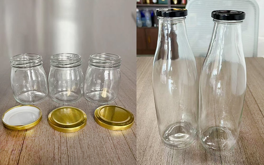 Stock Goods for 250ml and 1000ml Glass Milk Glass for UAE Client ...